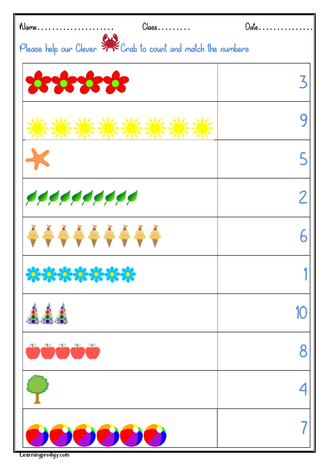 Maths Count And Match LearningProdigy Maths Count And Match LearningProdigy