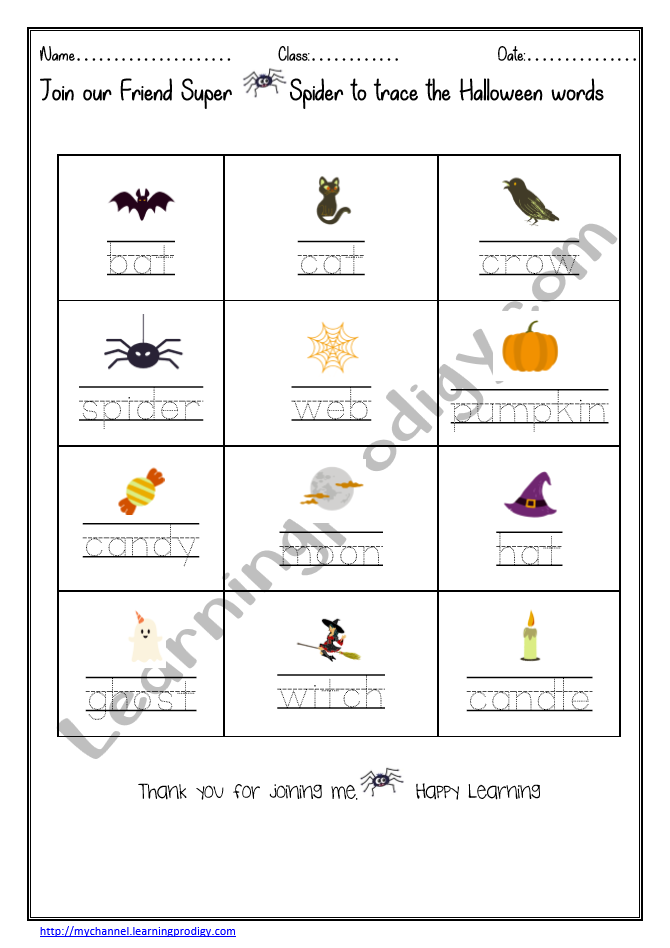 Free Printable Kindergarten Halloween Worksheets|Halloween English ...