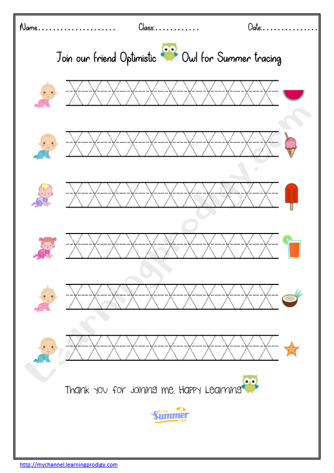Free Printable Summer Pattern Tracing |Fine Motor Skill Worksheets ...